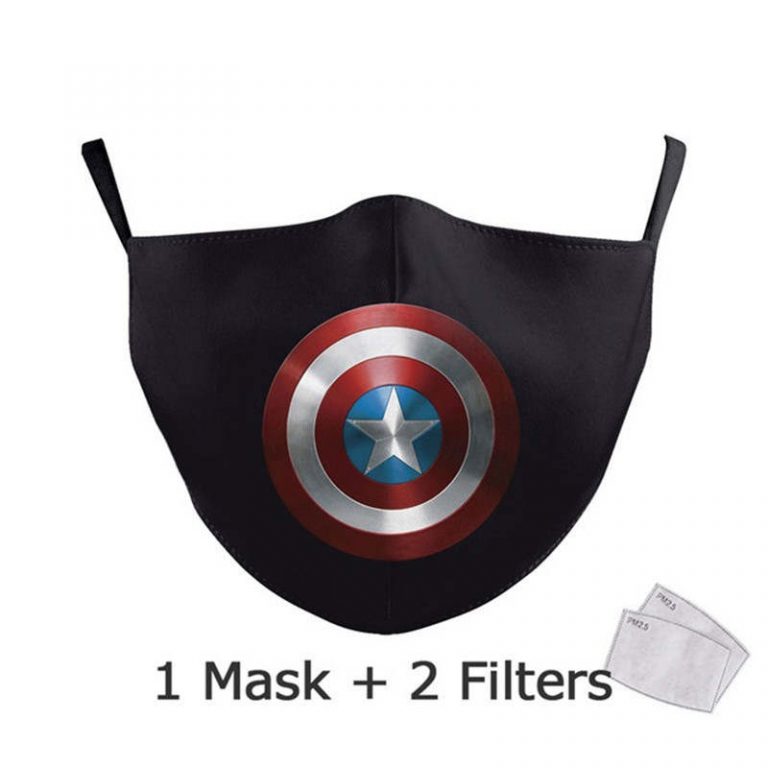 Kids Face Mask - Captain America With Filters - Shop4PPE Kids Mask